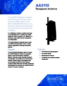 TransCore | AA3110 Parapanel Antenna
