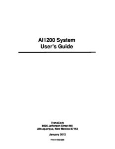 TransCore | AL1200 System User Guide