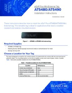 TransCore | 16-0028-002 Rev C Mini External Tag Install