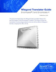 TransCore | 16-0088-001 Rev C E4 Wiegand Translator
