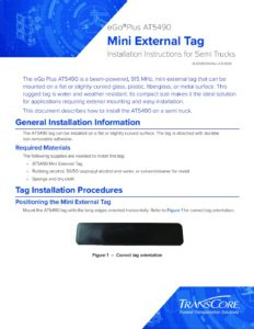 TransCore | AT5490 eGo Plus Installation Instructions for Semi Truck