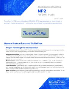 TransCore | NP2 Installation Instructions for Semi Truck